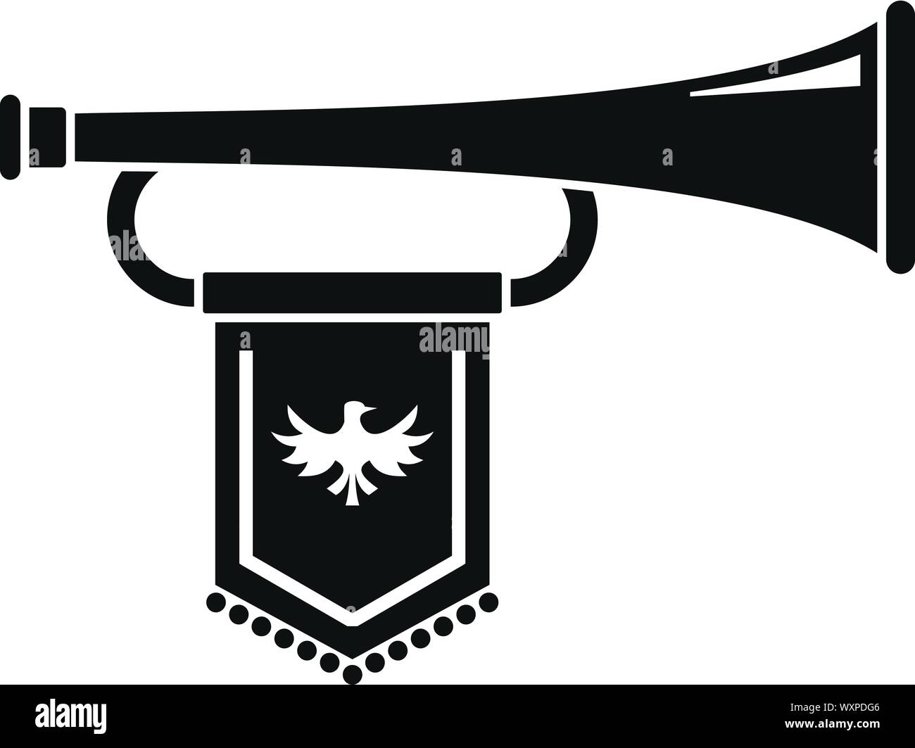 Knight trumpet icon. Simple illustration of knight trumpet vector icon ...