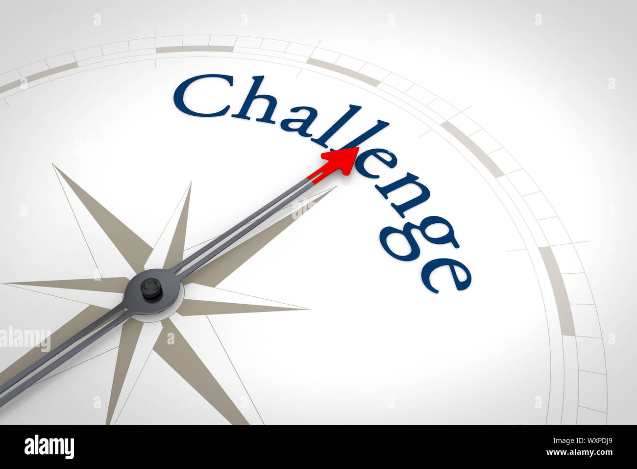 An image of a nice blue compass with the word Challenge Stock Photo - Alamy