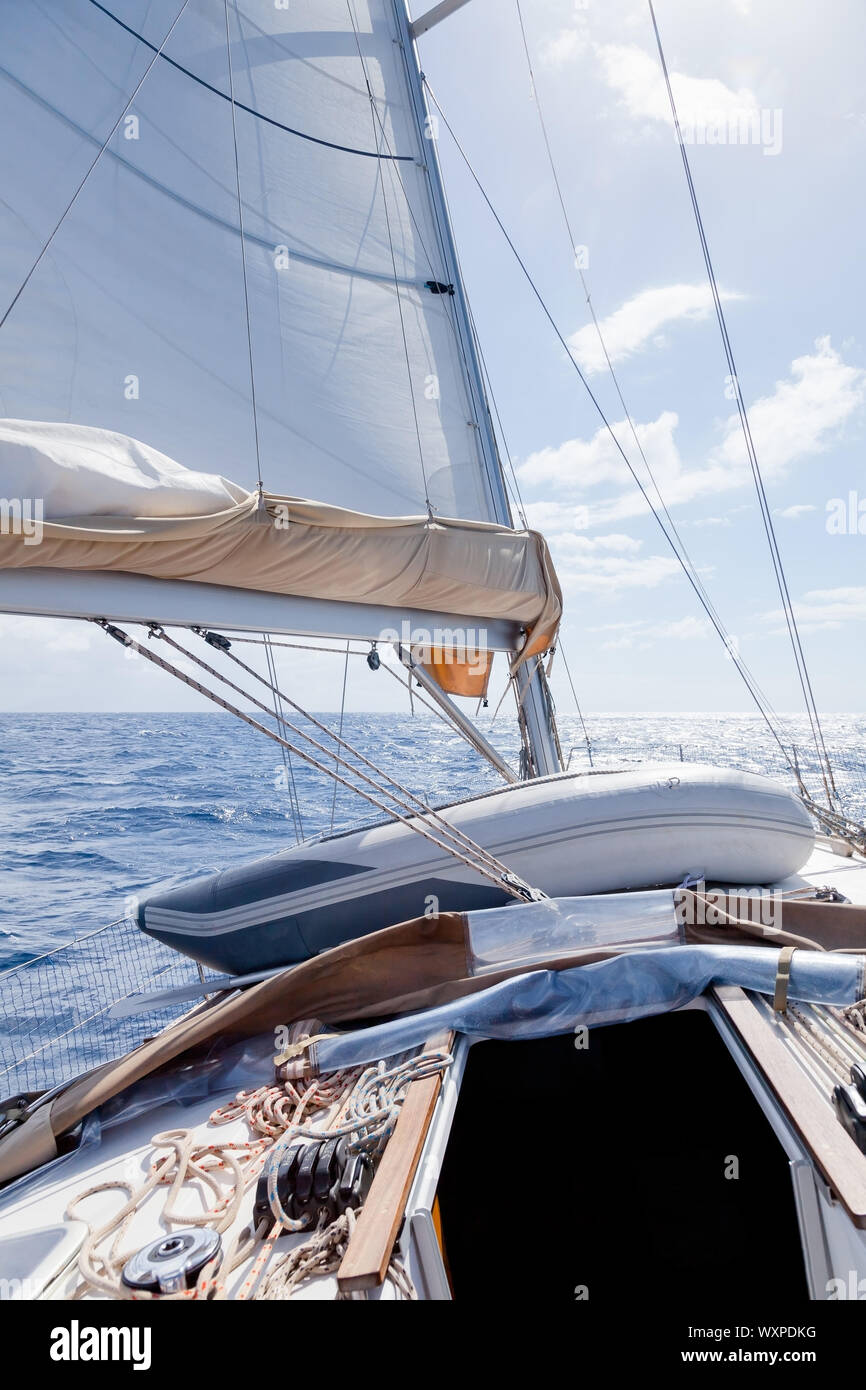 An image of the front of a sailing boat Stock Photo - Alamy