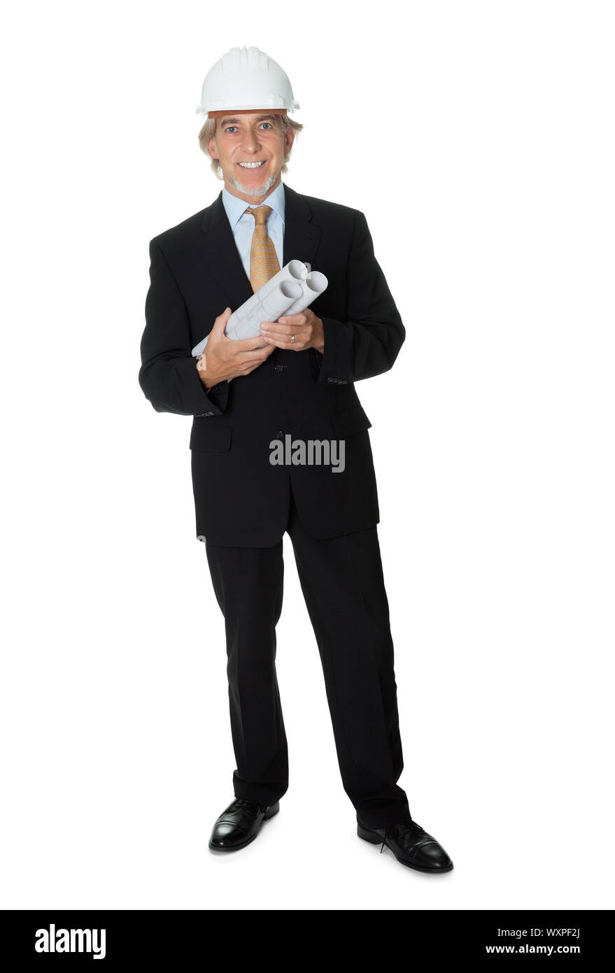 Middle aged builder on Cut Out Stock Images & Pictures - Alamy