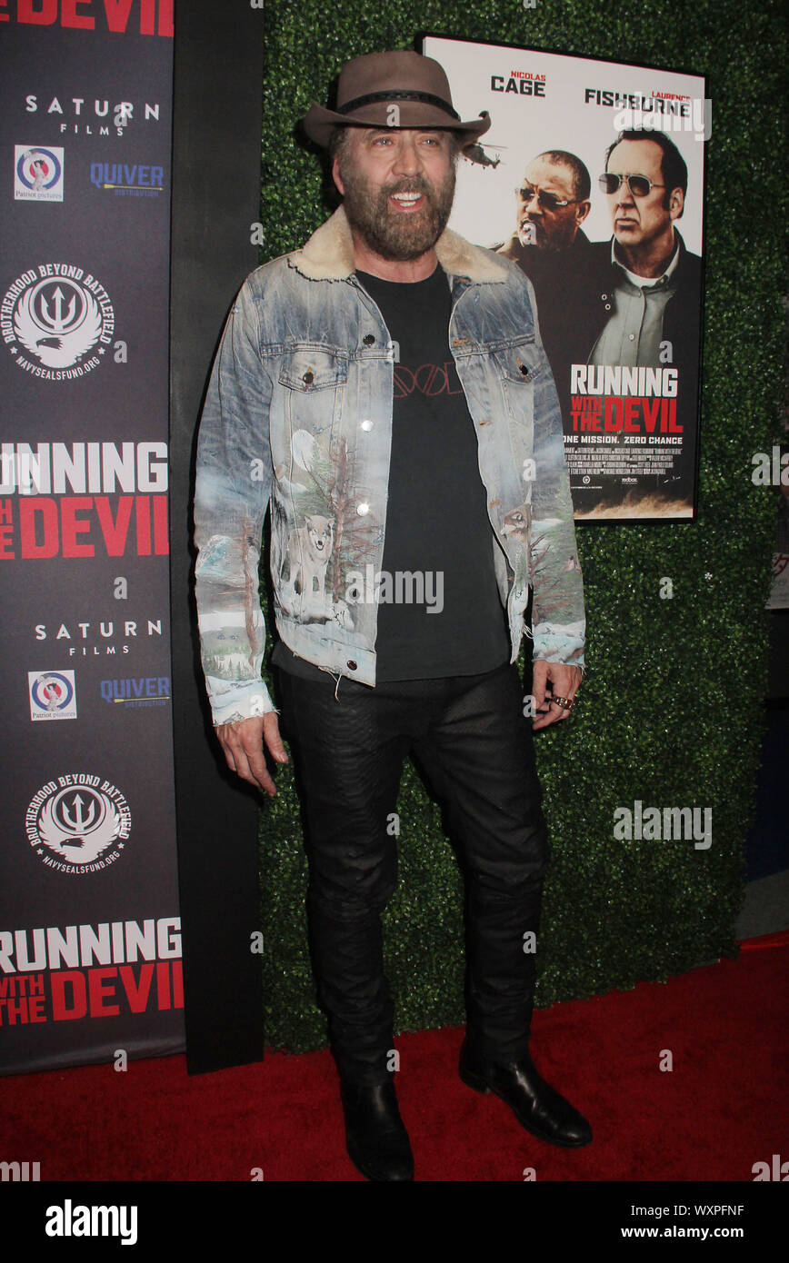 Nicolas Cage 09/16/2019 "Running with the Devil" premiere held at ...