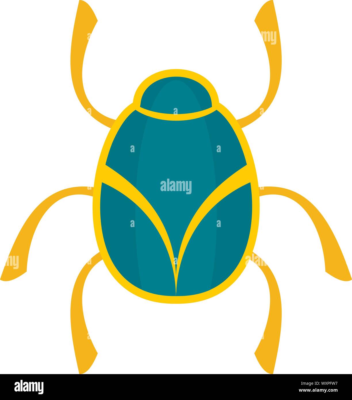 Golden bug icon. Flat illustration of golden bug vector icon for web ...