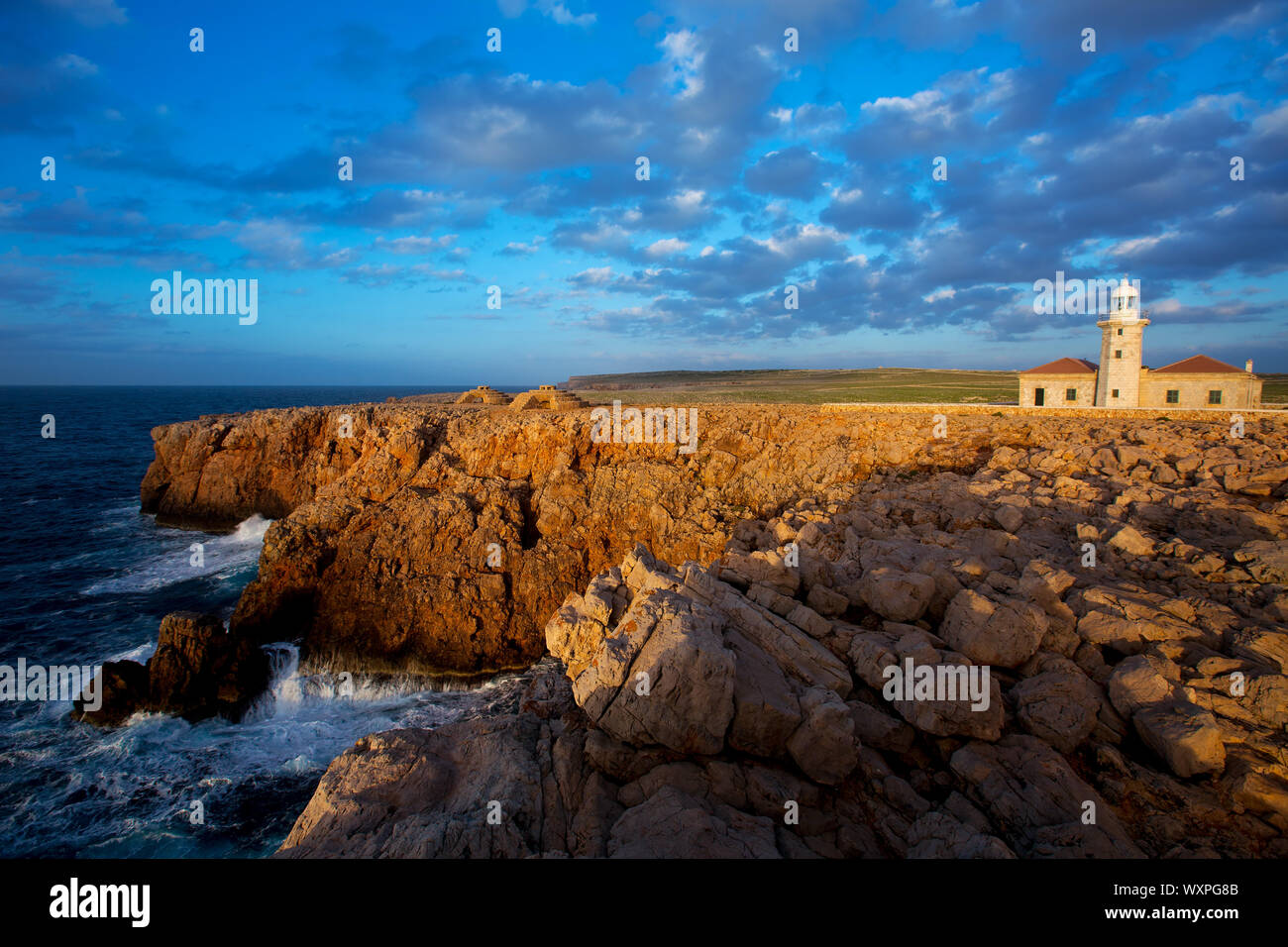Menorca Punta Nati Faro lighthouse in Ciutadella Balearic Islands of ...
