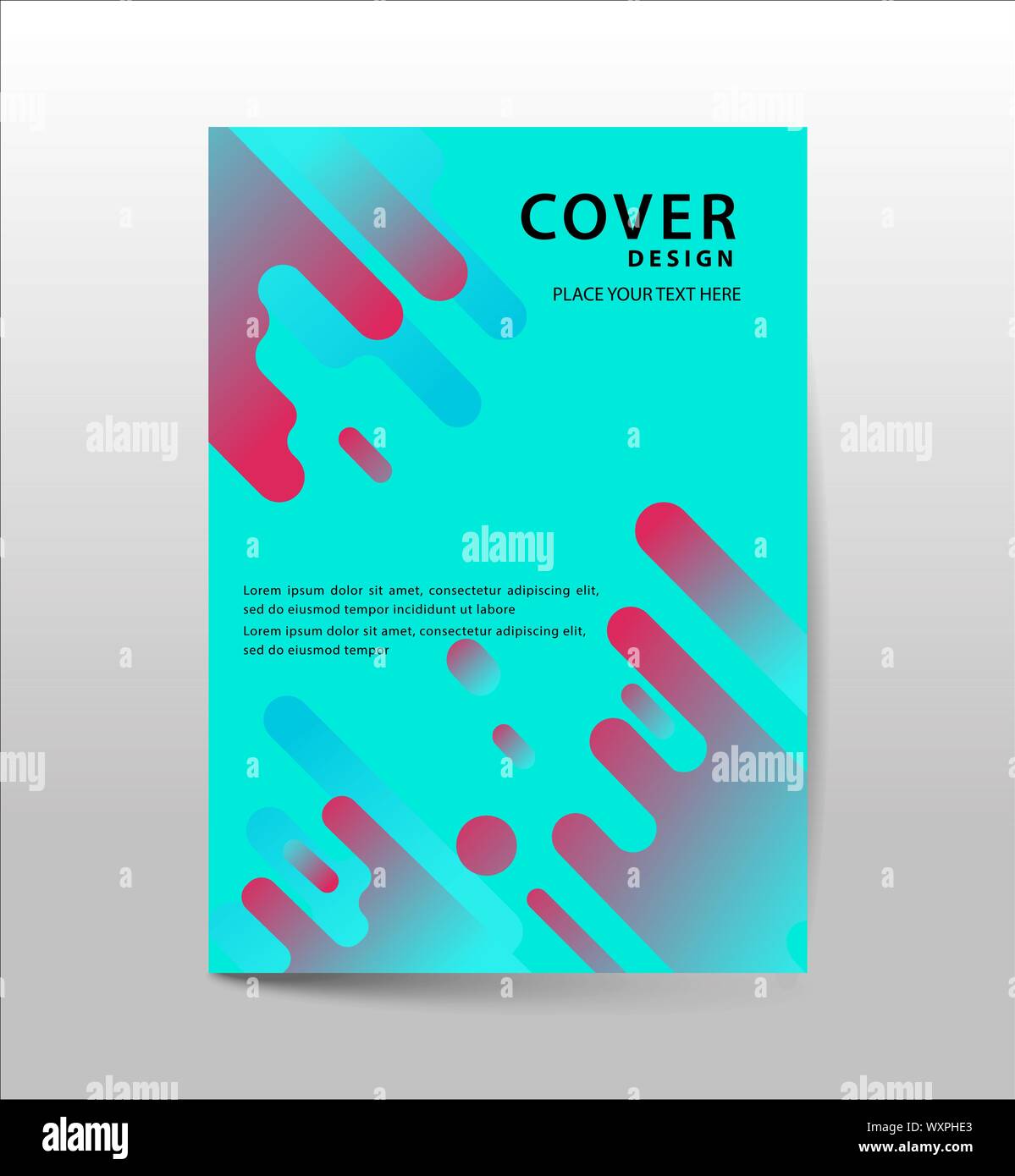 Covers with Flat & Dynamic Design. Geometric shapes Dynamic wavy form ...