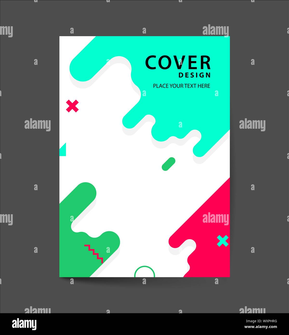Covers with Flat & Dynamic Design. Geometric shapes Dynamic wavy form ...