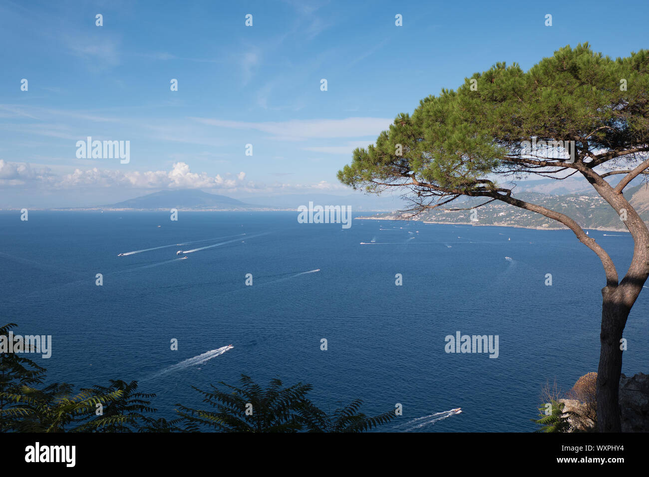 View of the Gulf of Naples from Villa Lysis home of Jacques Fersen in ...