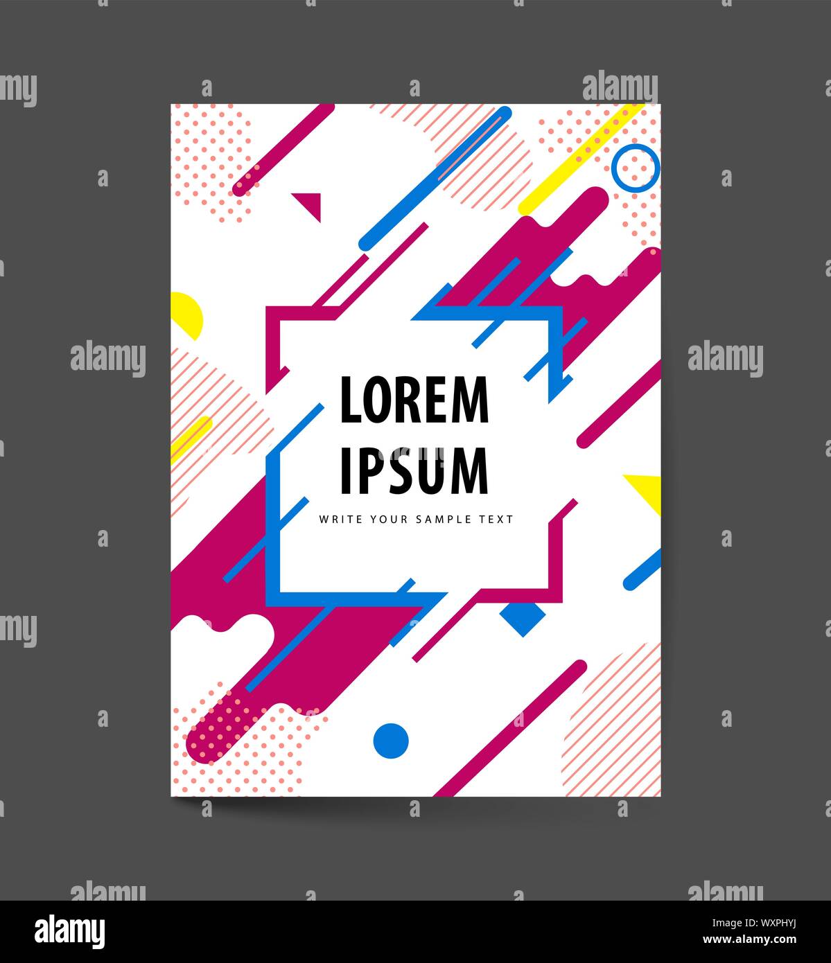 Covers with Flat & Dynamic Design. Geometric shapes Dynamic wavy form ...