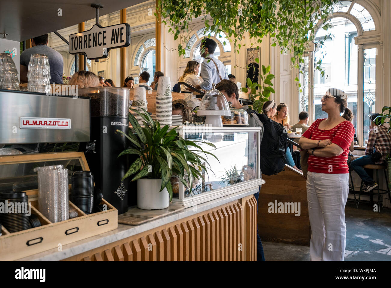 Interior of a Coffee shop at Montreal, Tommy Café Stock Photo - Alamy