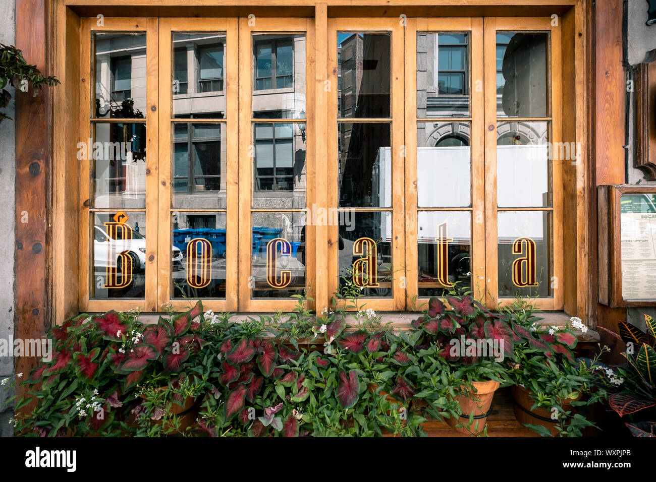 View of a people having lunch from outside. Montreal, Quebec Stock ...