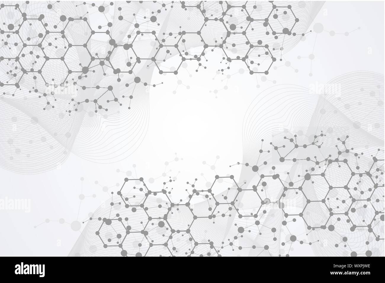 Science Network Pattern Connecting Lines And Dots Technology Hexagons