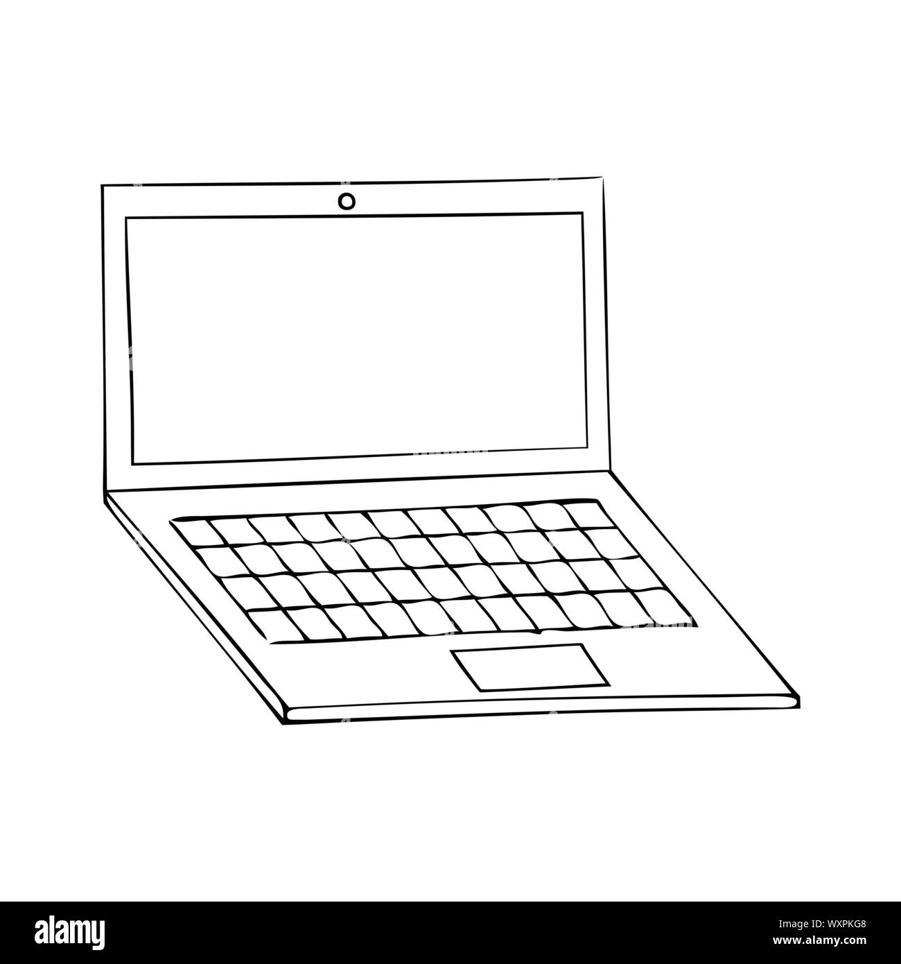 Black and white vector icon of a laptop Stock Vector Image & Art - Alamy