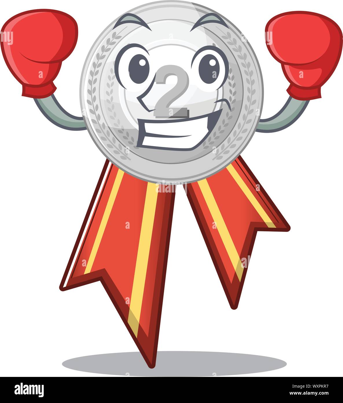 Boxing silver medal with the shape cartoon Stock Vector Image & Art - Alamy