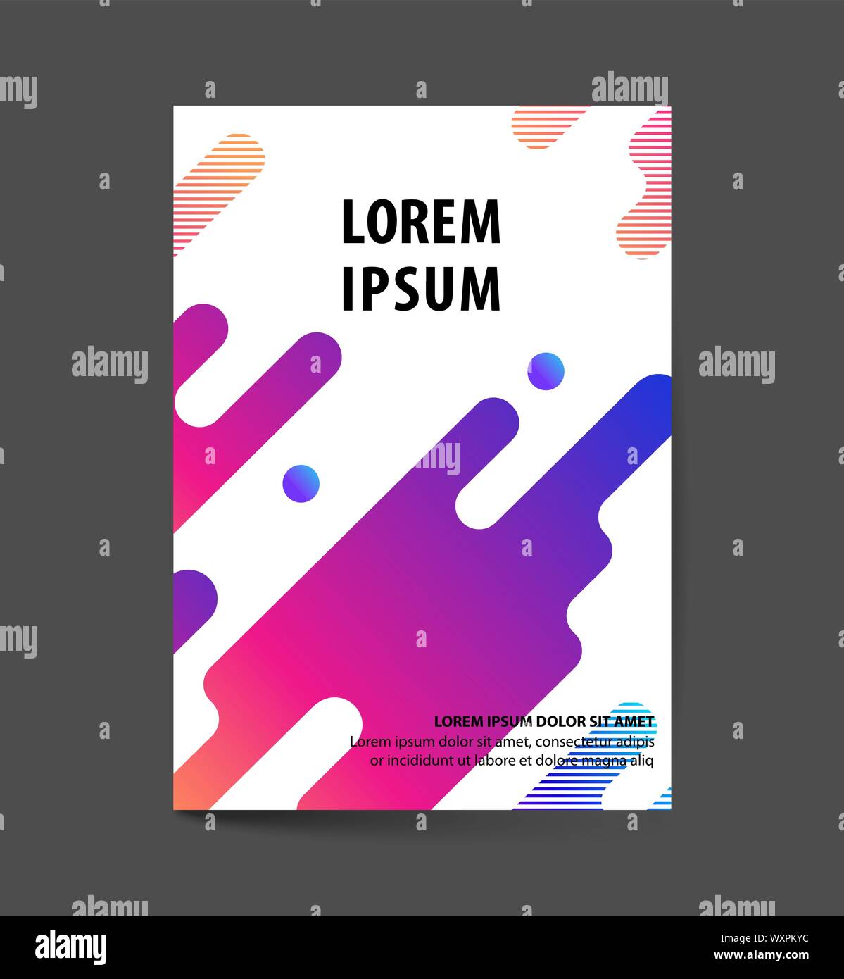 Covers with Flat & Dynamic Design. Geometric shapes Dynamic wavy form ...