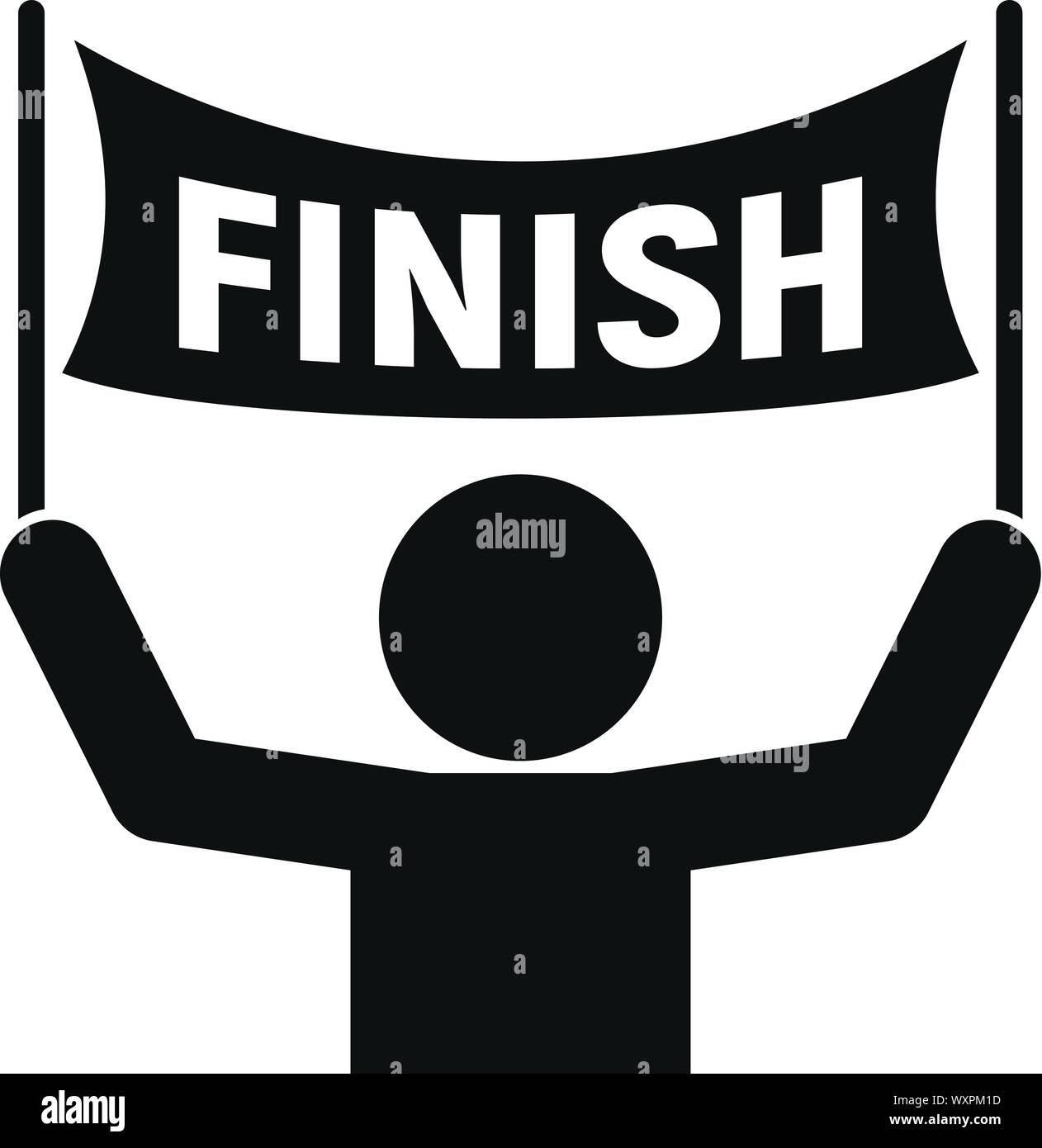 Man finish banner icon. Simple illustration of man finish banner vector ...