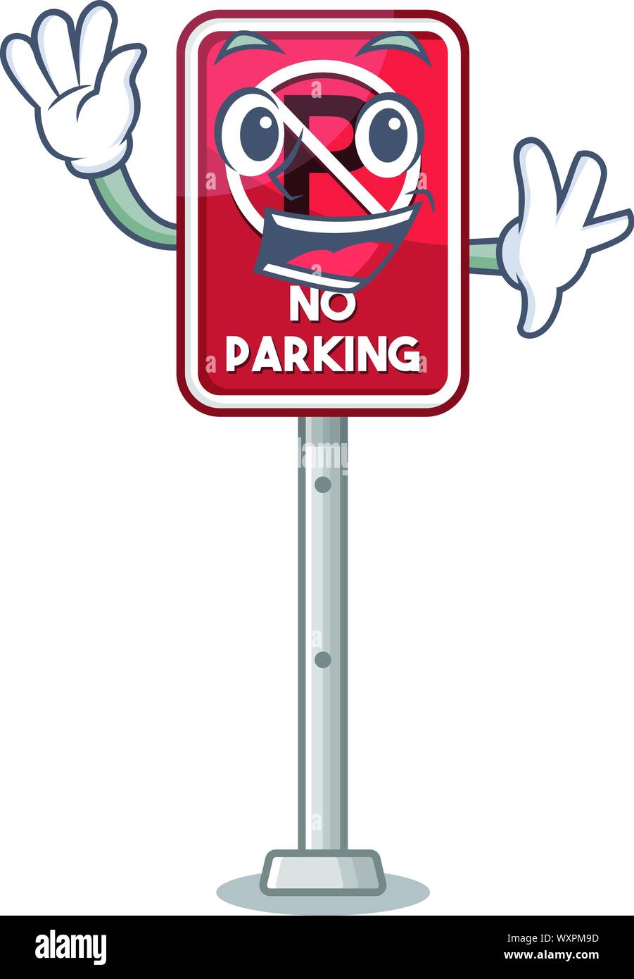 Waving no parking isolated in the mascot Stock Vector Image & Art - Alamy