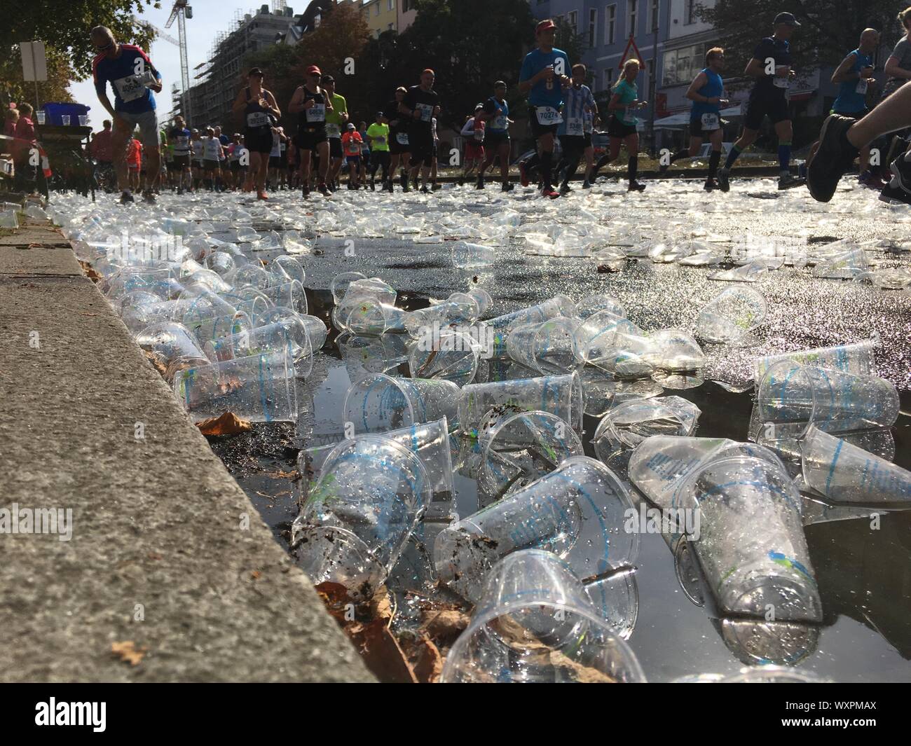Berlin, Germany - September 16, 2018: Tons of Empty Plastic Cups People ...
