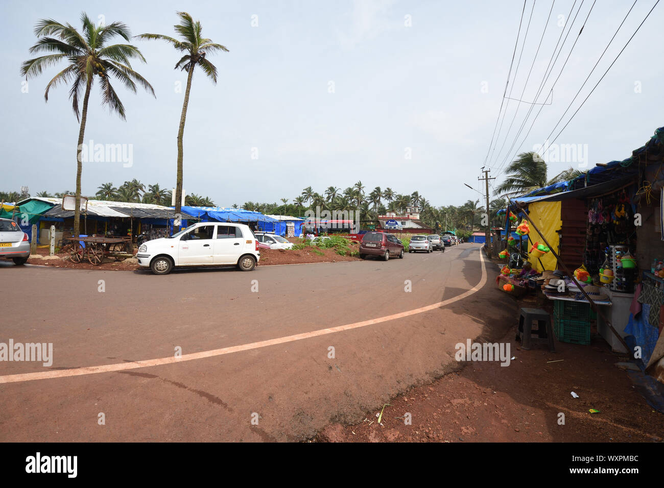Anjuna beachside road in Goa, India Stock Photo - Alamy