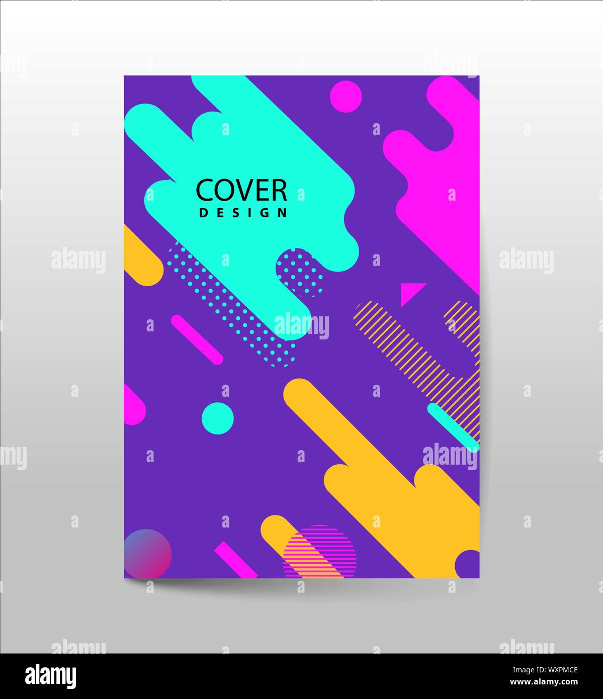 Covers with Flat & Dynamic Design. Geometric shapes Dynamic wavy form ...