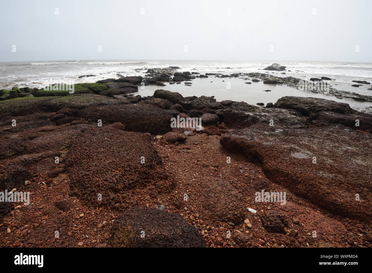 Coral reefs of the Anjuna beach. Goa, India Stock Photo - Alamy
