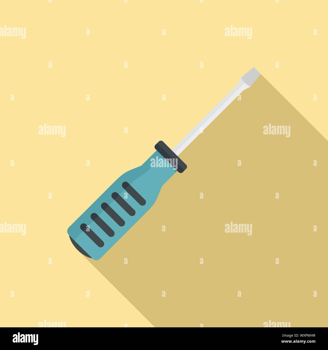 Construction screwdriver icon. Flat illustration of construction ...