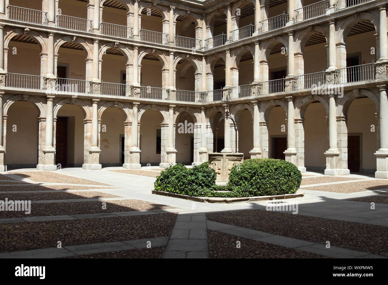 Details of Alcala University's historic campus in the city centre Stock ...