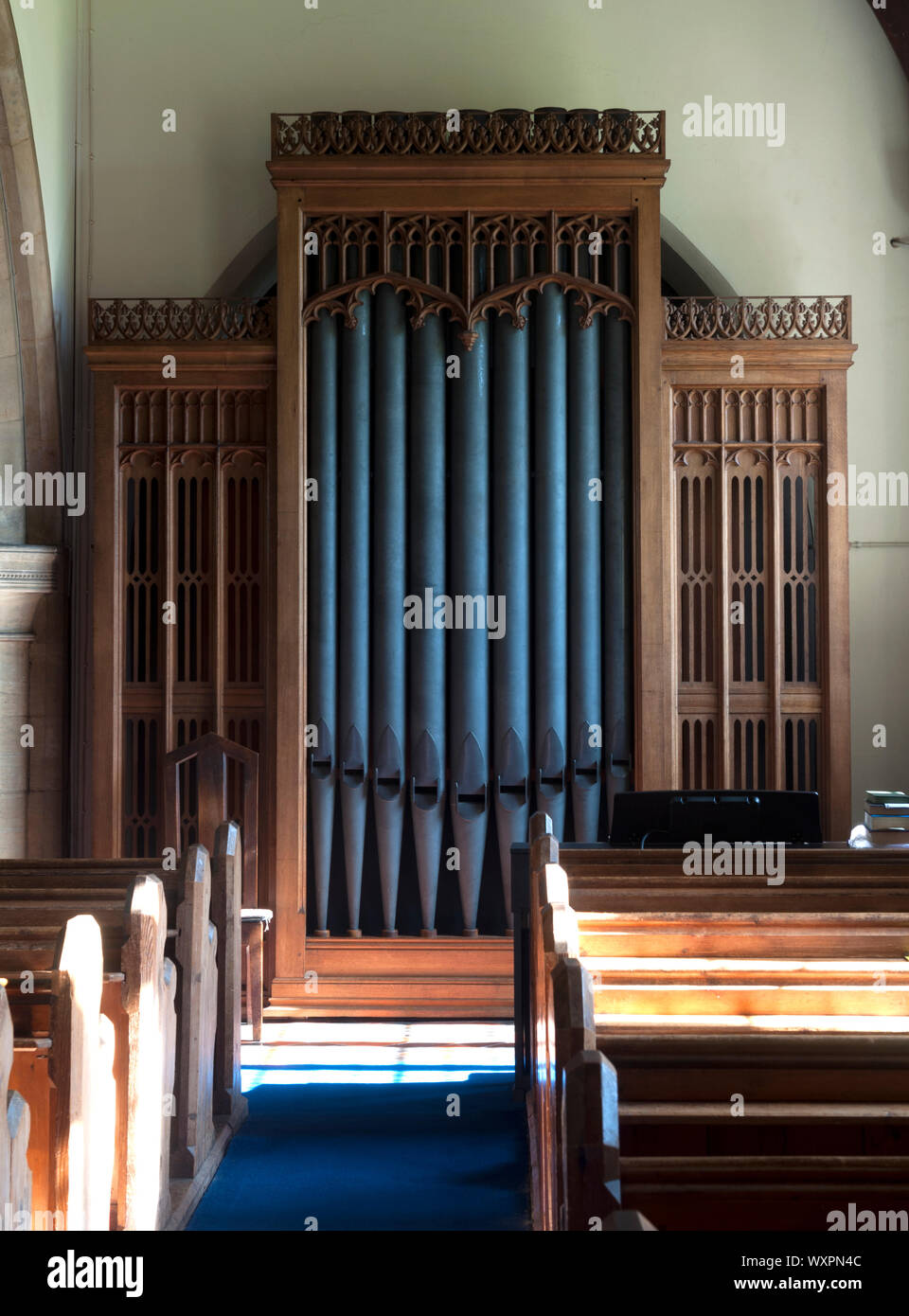 The organ in St. John the Baptist Church, Billesdon, Leicestershire ...