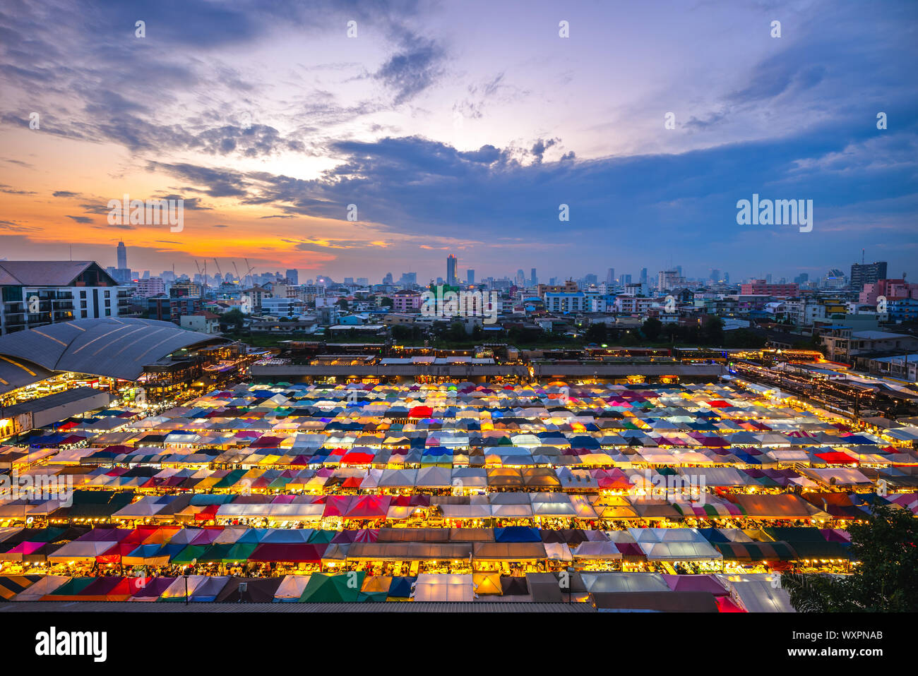 Train Night Market Ratchada at bangkok, thailand Stock Photo - Alamy