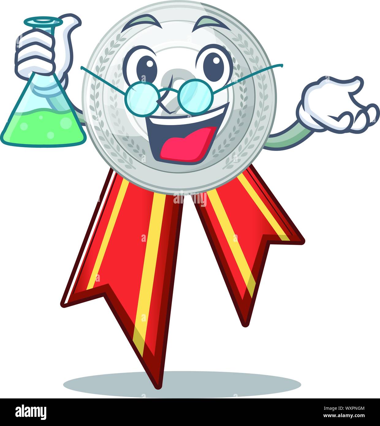 Professor silver medal isolated with the character Stock Vector Image ...