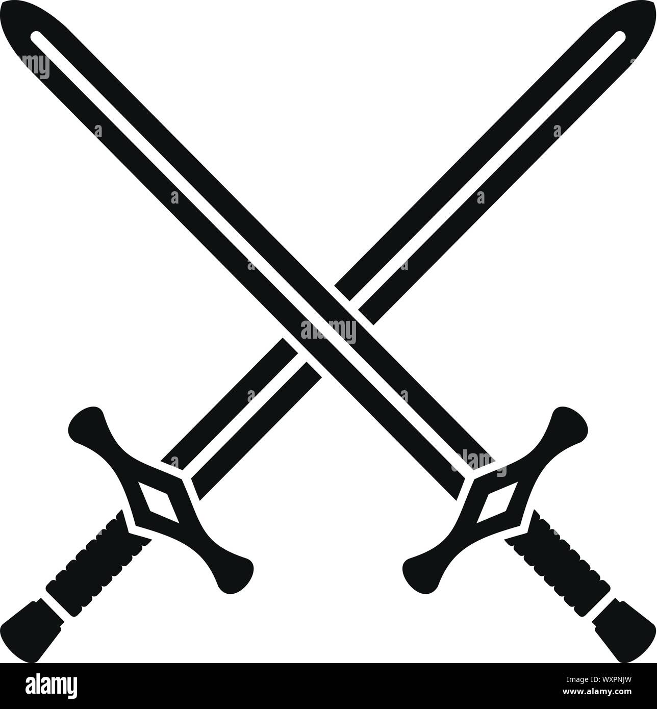 Crossed swords icon. Simple illustration of crossed swords vector icon ...