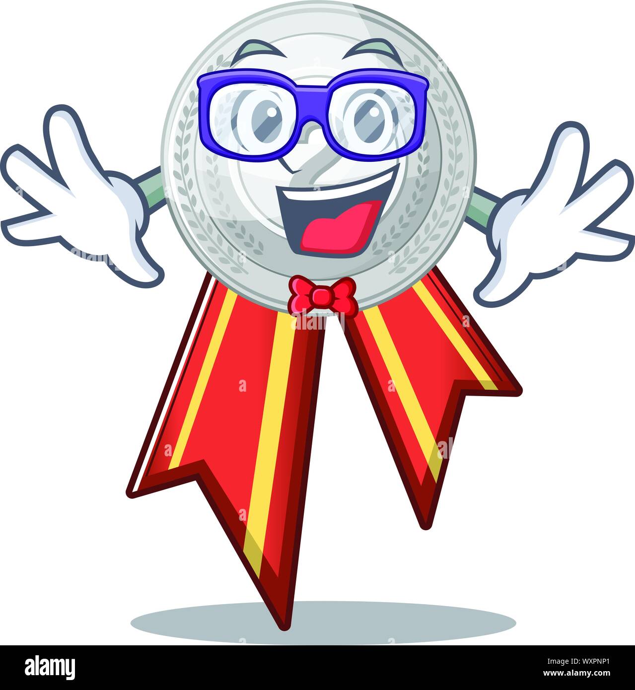 Geek silver medal isolated with the character Stock Vector Image & Art ...