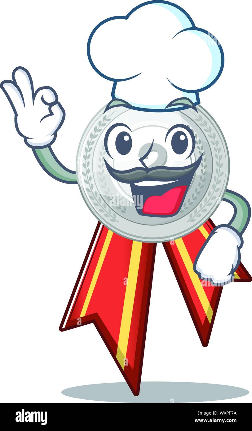 Chef silver medal isolated with the character Stock Vector Image & Art ...