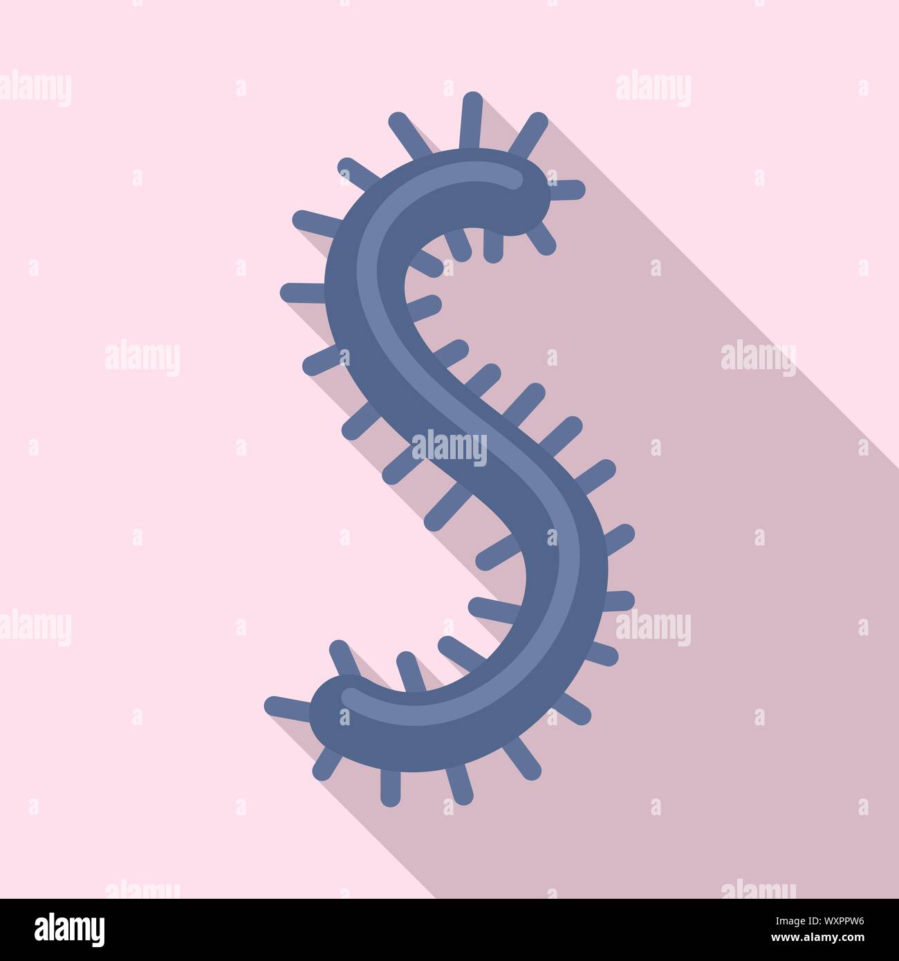 Worm bacteria icon. Flat illustration of worm bacteria vector icon for ...