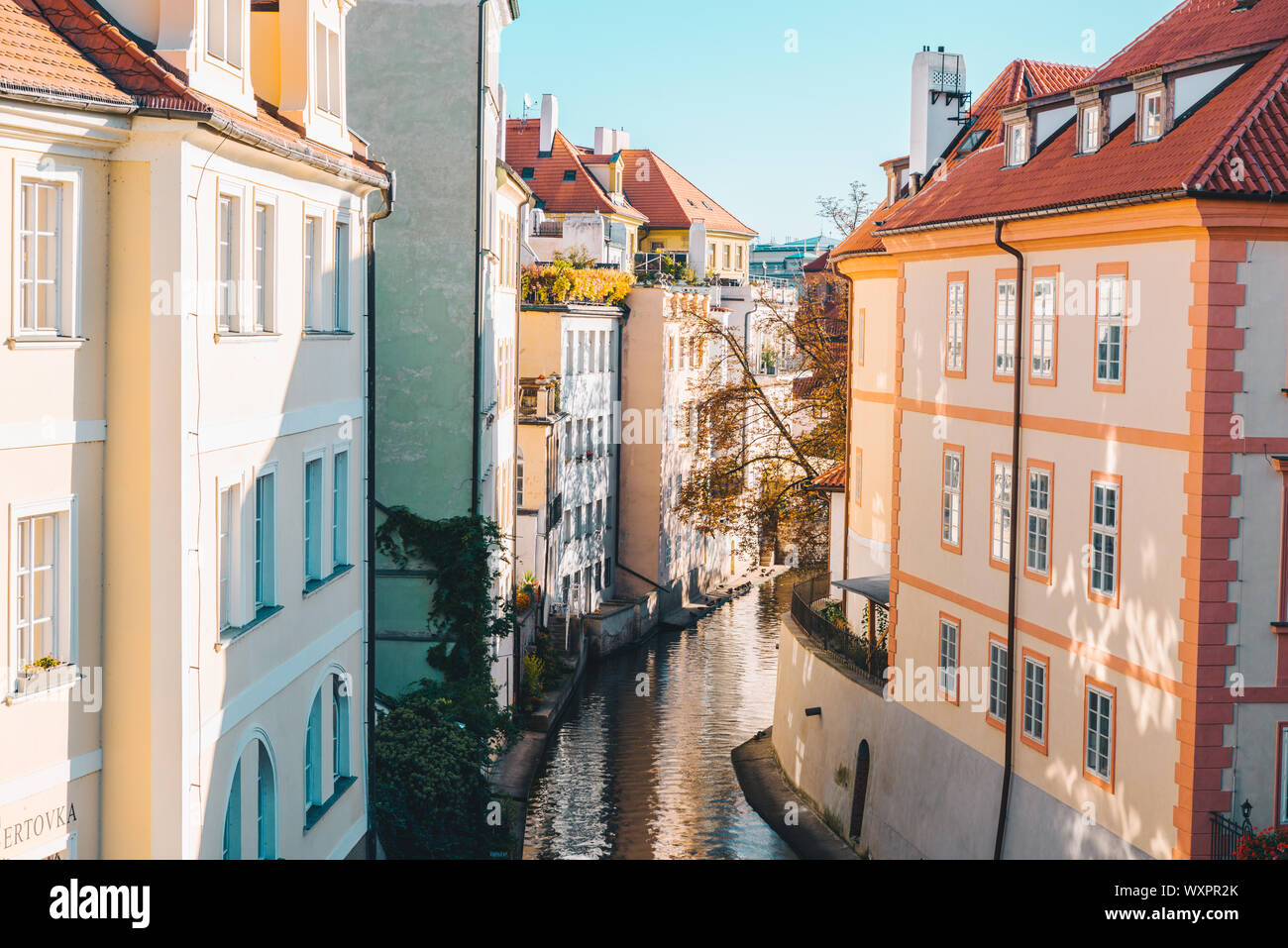view of river canal between buildings Stock Photo - Alamy