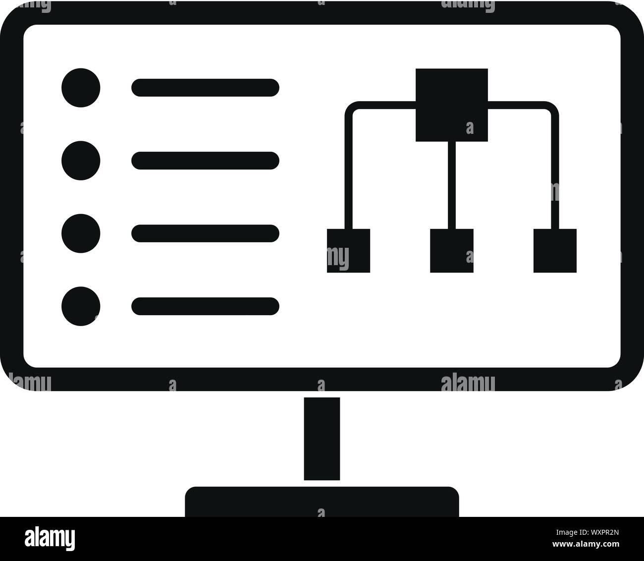 Diagram on monitor icon. Simple illustration of diagram on monitor ...