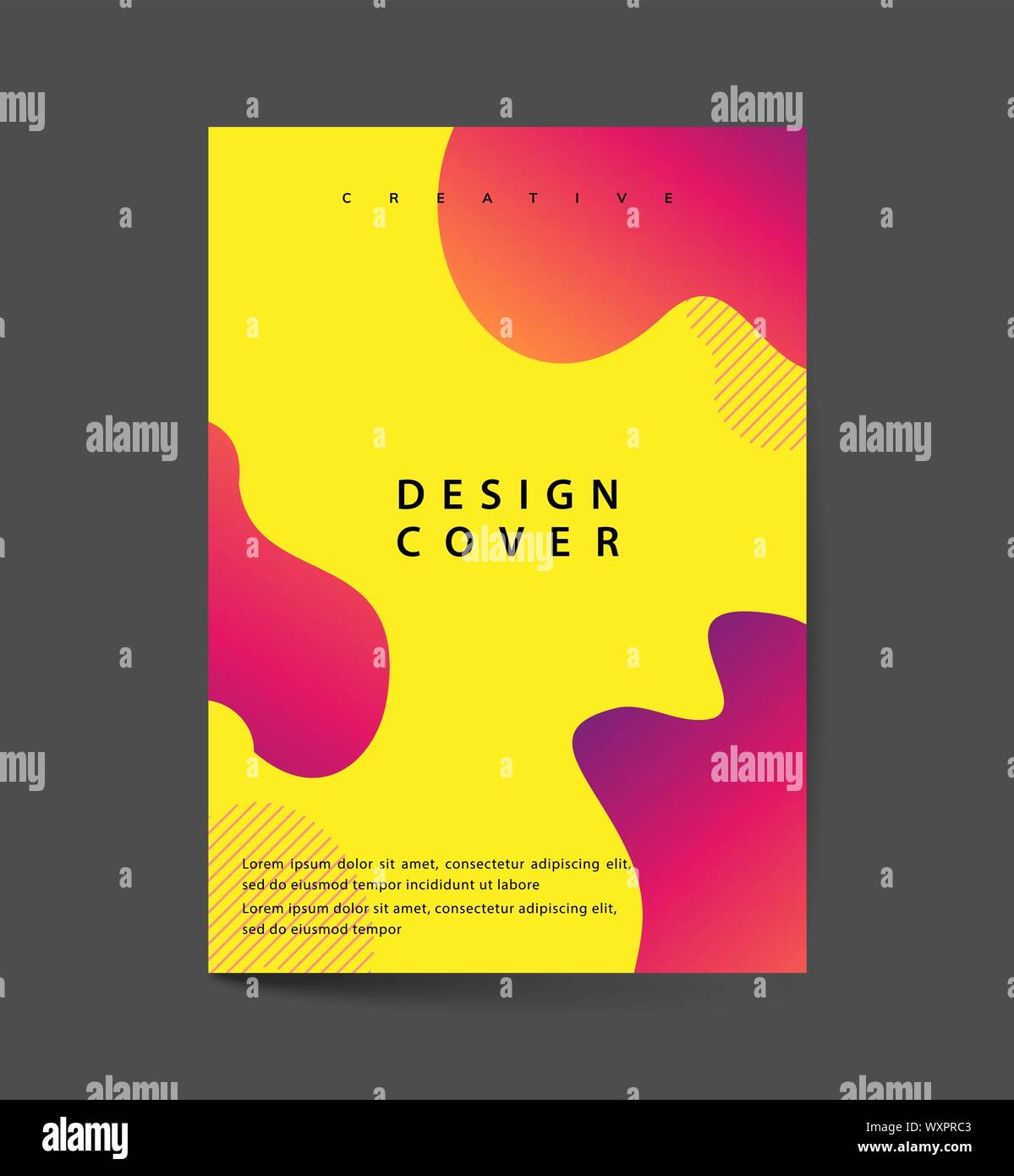 Dynamic colorful poster set with fluid shapes, bright gradients, modern ...