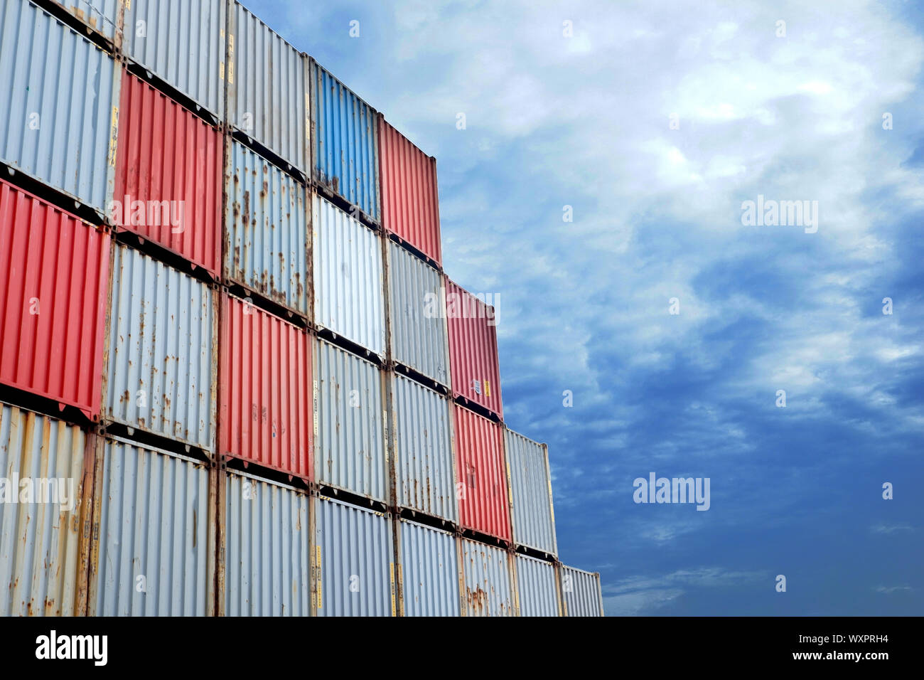 Stacked containers Import and export concept Stock Photo - Alamy