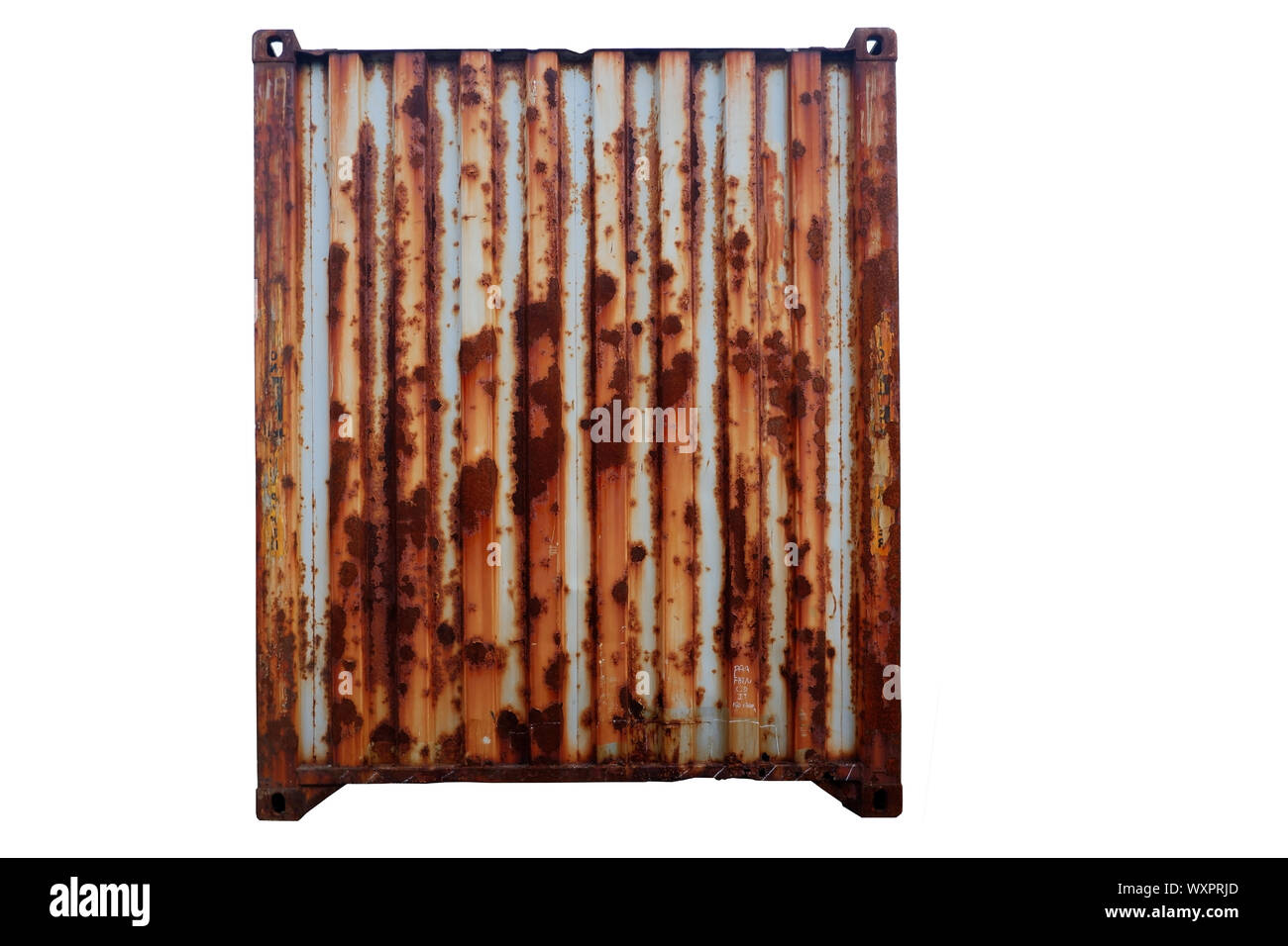 Old rusty red container For delivery Cut white background For ease of ...