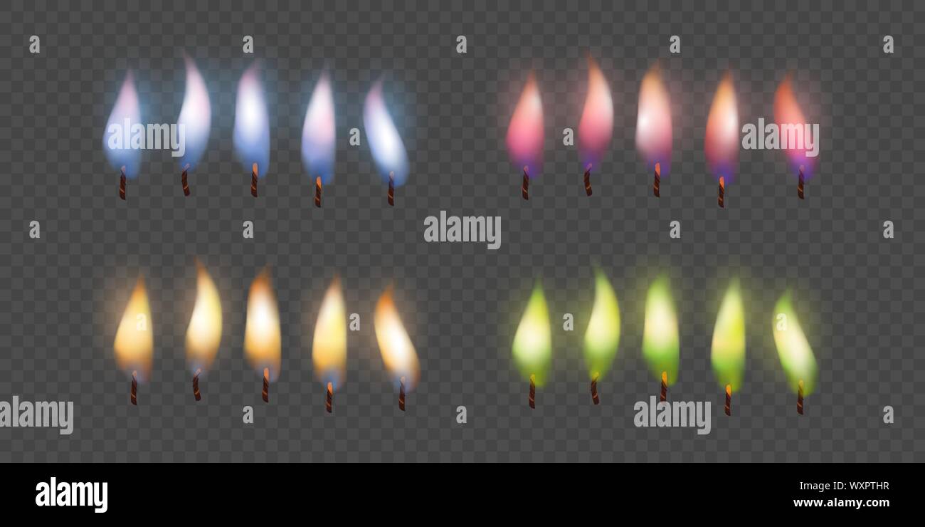 Candle Flame Set Stock Vector Image & Art - Alamy