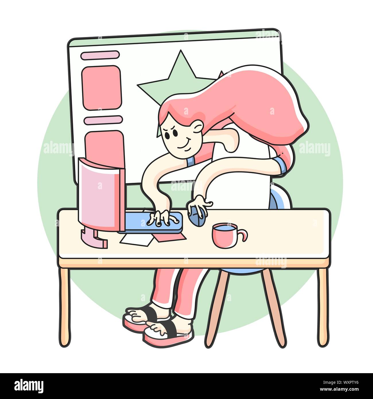 graphic artist designer cute illustration Stock Vector Image & Art - Alamy