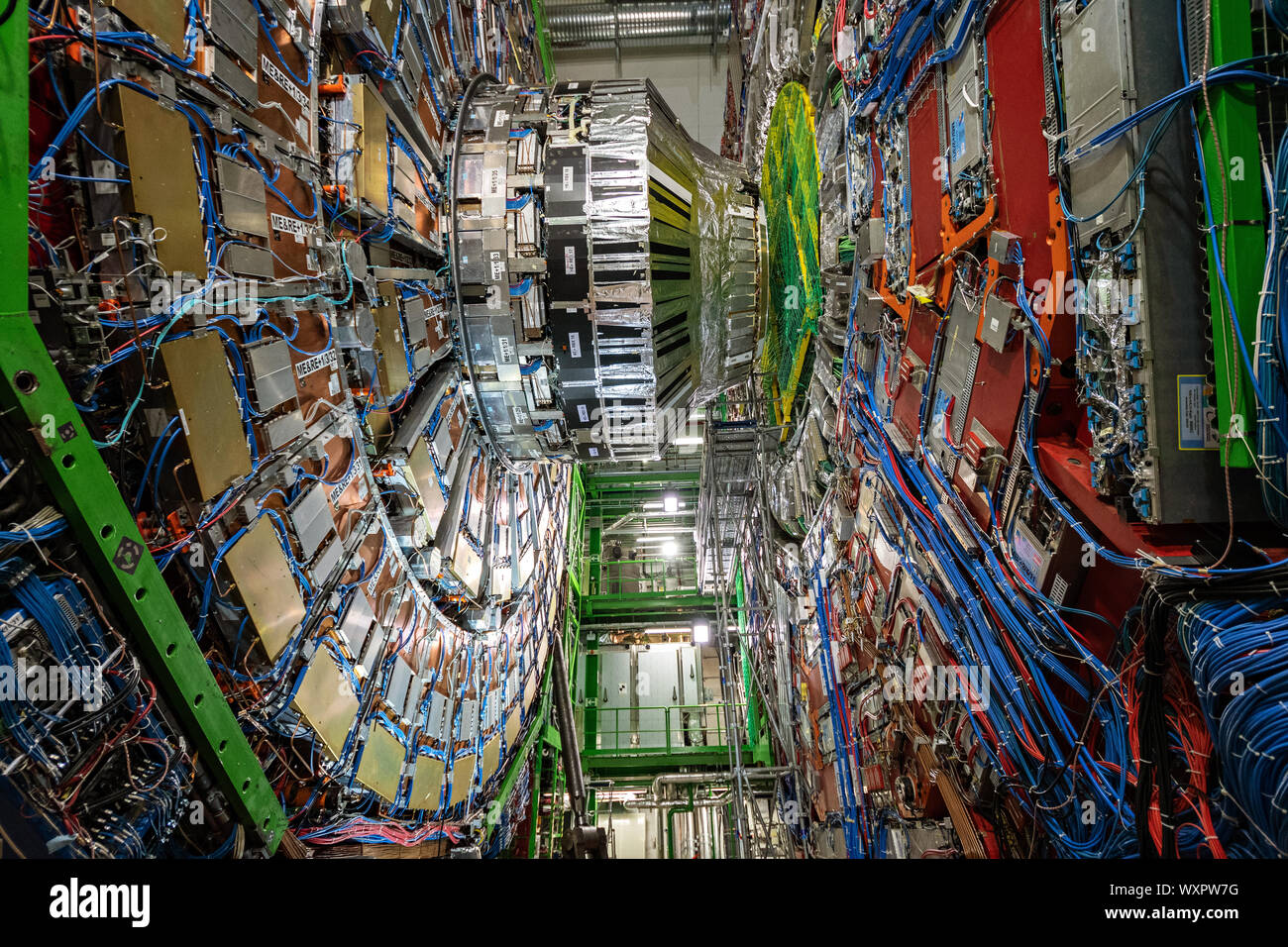 Compact Muon Selenoid (CMS) Detector in the LHC tunnel, CERN Stock ...