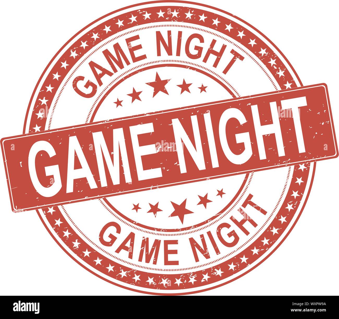 Game night grunge rubber stamp on white background, vector illustration ...