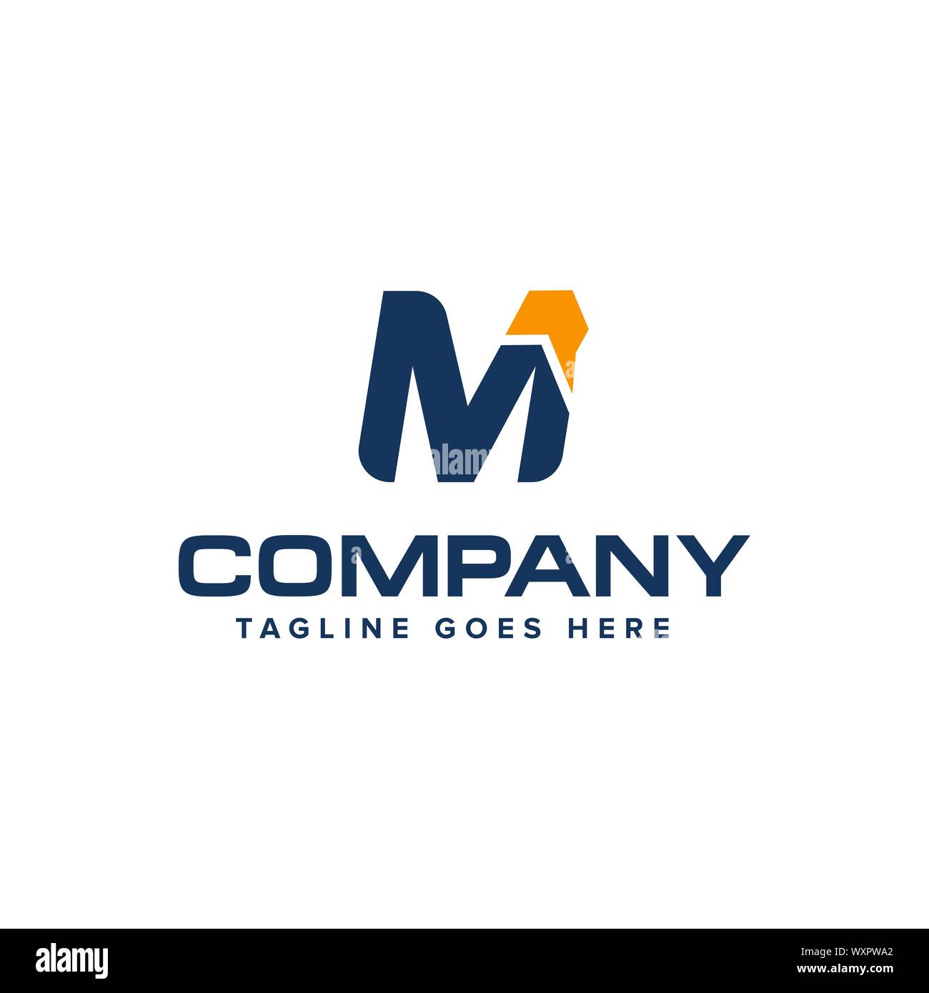 Letter M and arrow logo design vector. Abstract logo design Stock ...