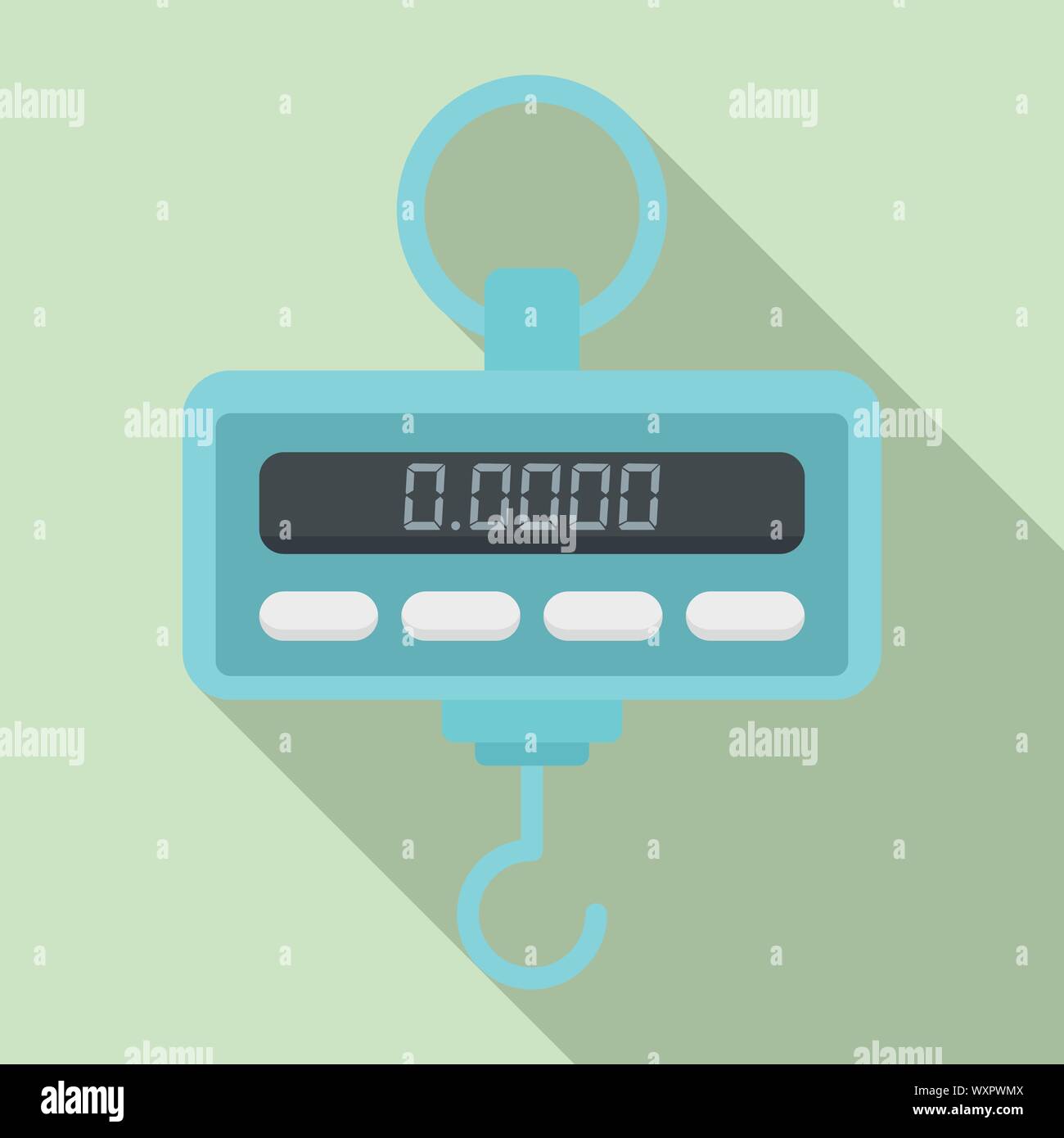 Digital hand scales icon. Flat illustration of digital hand scales ...