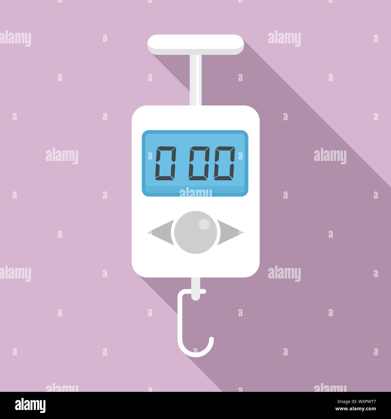 Hand digital scales icon. Flat illustration of hand digital scales ...
