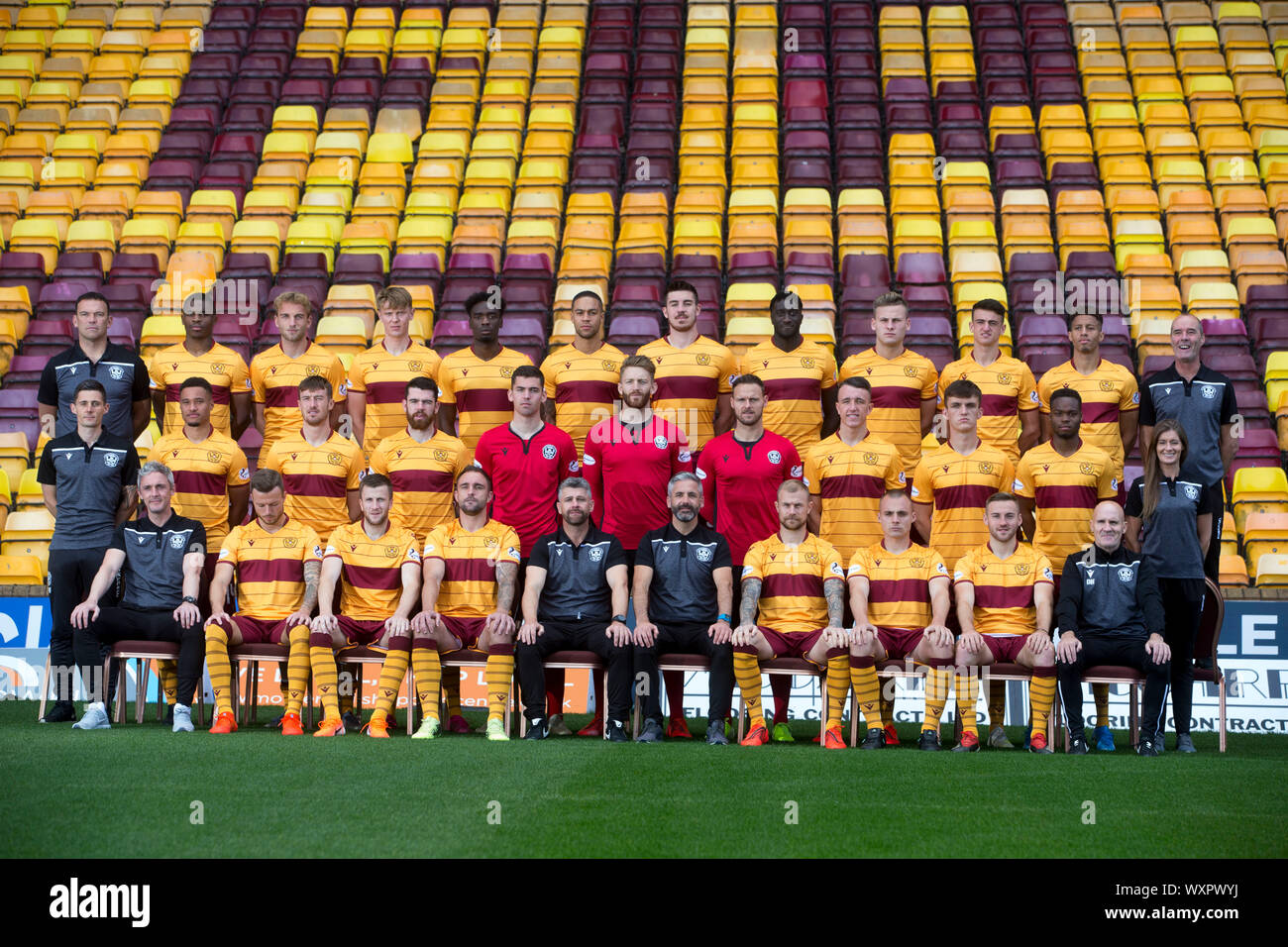 Motherwell players and staff pose for a photograph, Motherwell Stock ...