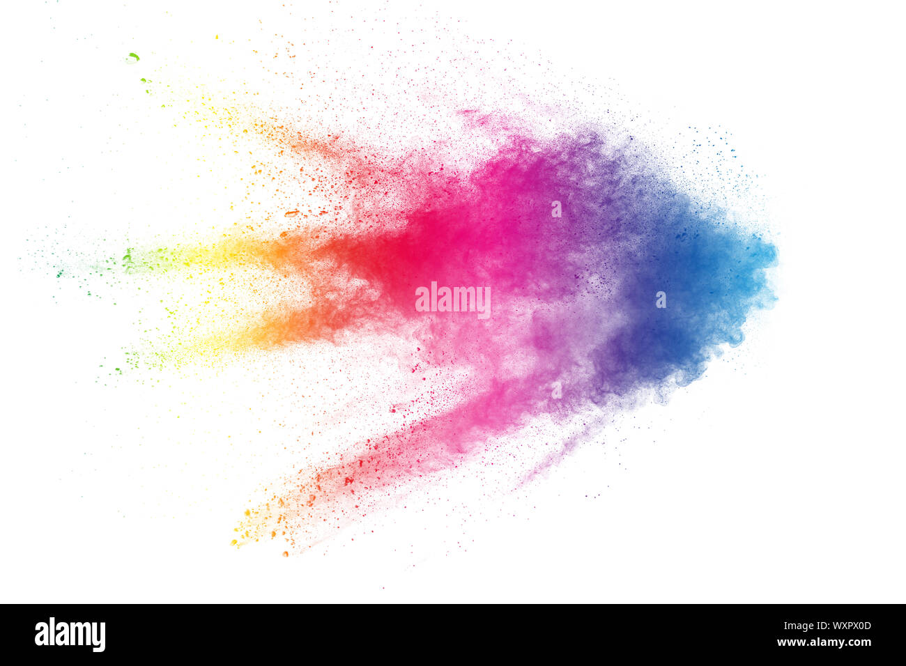 Colorful background of pastel powder explosion.Multi colored dust ...