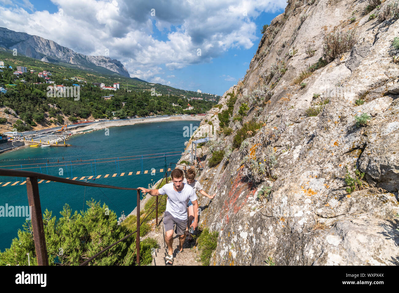 Simeiz, Crimea - July 1, 2019.View of the city of Simeiz from the cliff ...