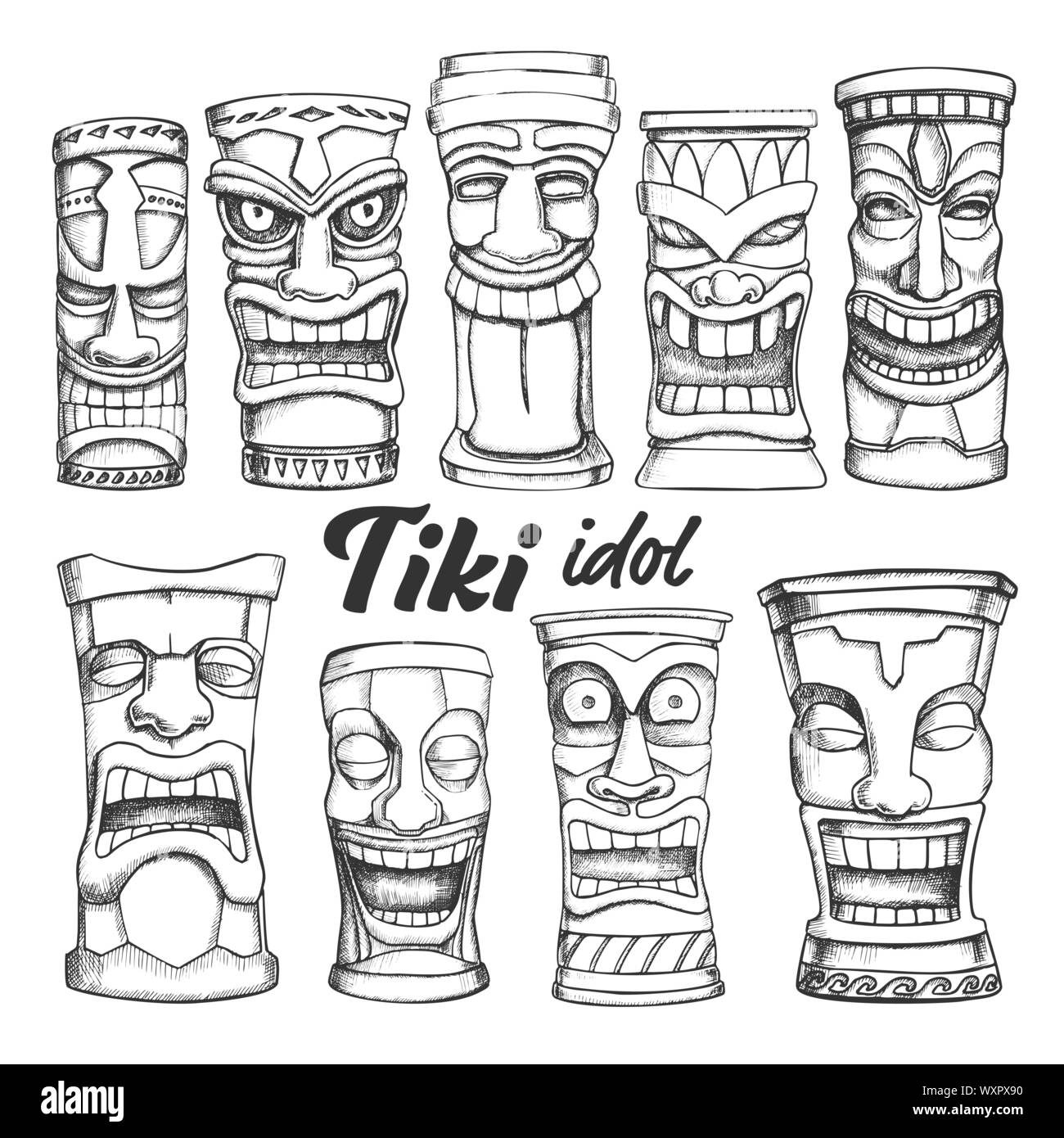 Tiki Black and White Stock Photos & Images - Alamy
