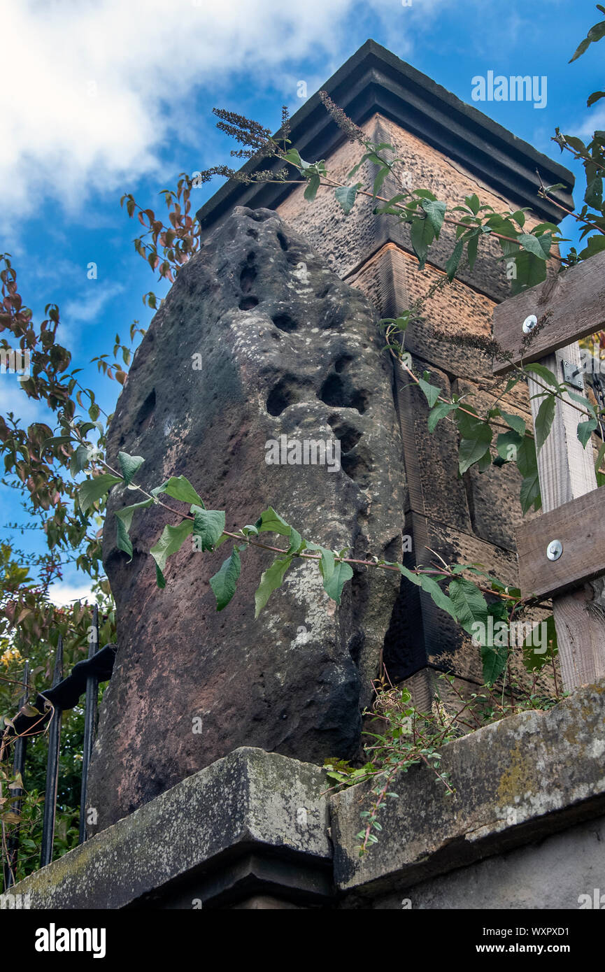 Edinburgh, Scotland, UK. 8th September 2019: The Bore Stane, an ancient ...