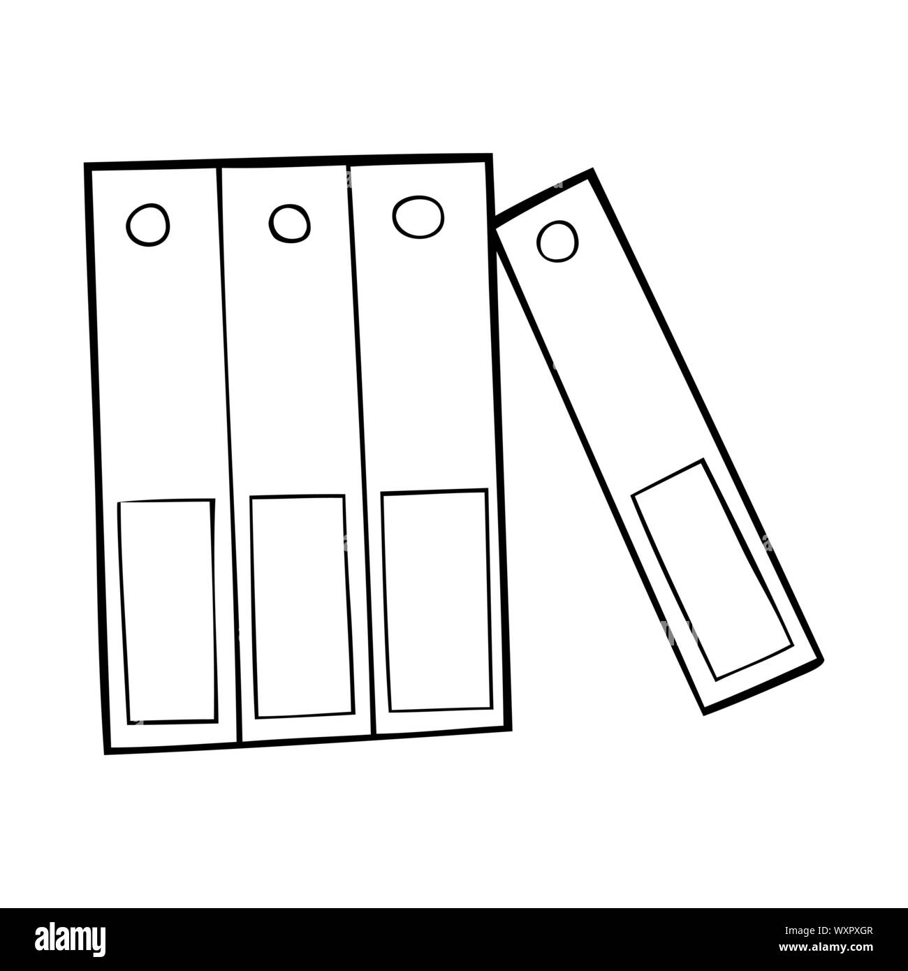 Black and white pile of office folders vector Stock Vector Image & Art ...